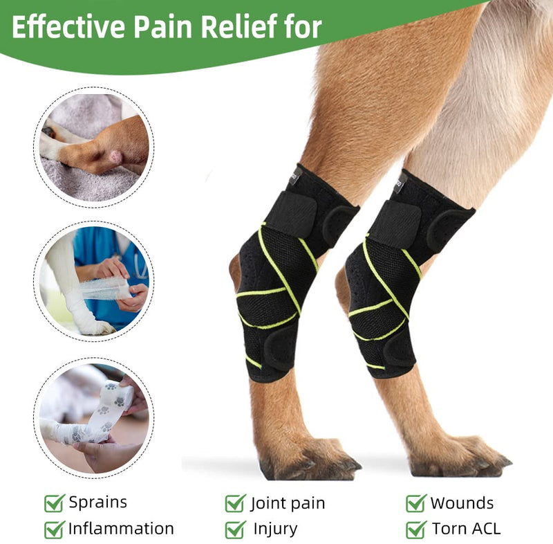 Dog Canine Rear Leg Hock Joint Brace, Pair of Dog Leg Double ...